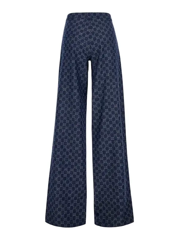 Gucci Chambray Gg Monogram Denim Pants - Multicolor