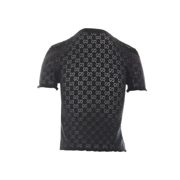 Gucci Gg Devore Cotton Top - Black