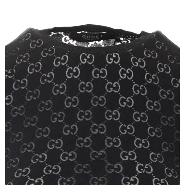 Gucci Gg Devore Cotton Top - Black