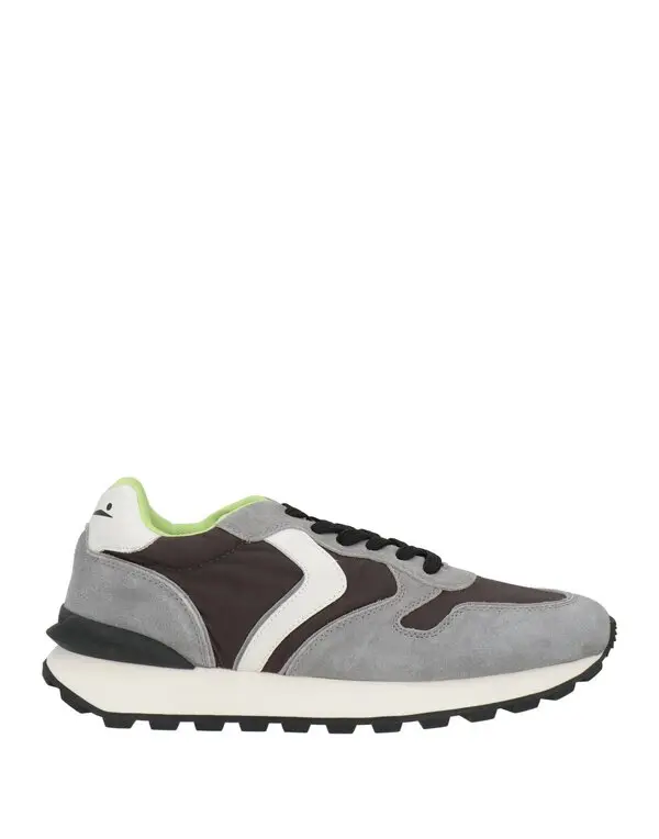 VOILE BLANCHE Sneakers Charcoal Size Leather, Textile Fibers