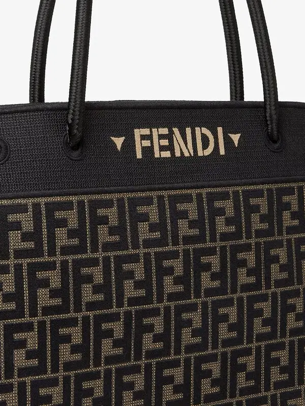 Fendi Magic Shopper Bag In Ff Fabric With Embroidered Logo On The Front