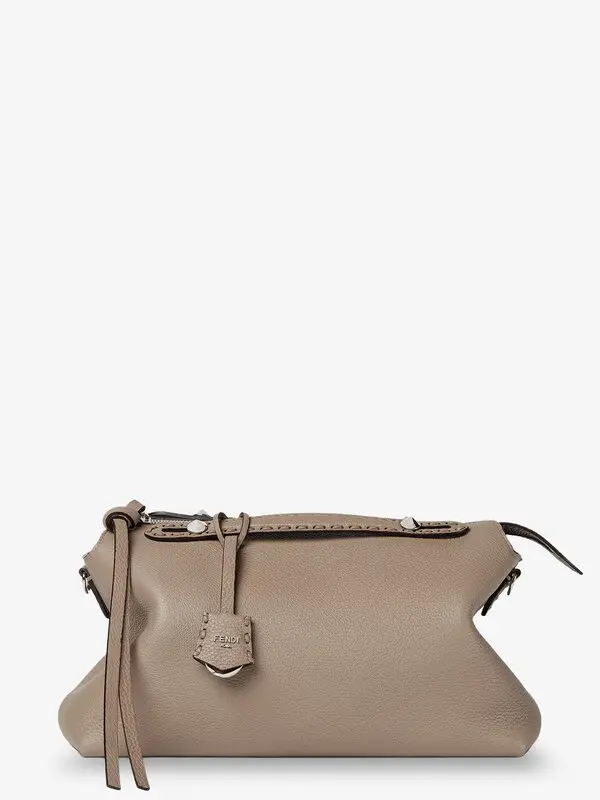 Fendi By The Way Selleria Large Leather Handbag - Beige