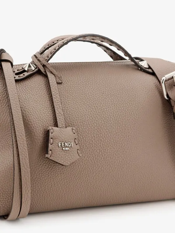 Fendi By The Way Selleria Large Leather Handbag - Beige