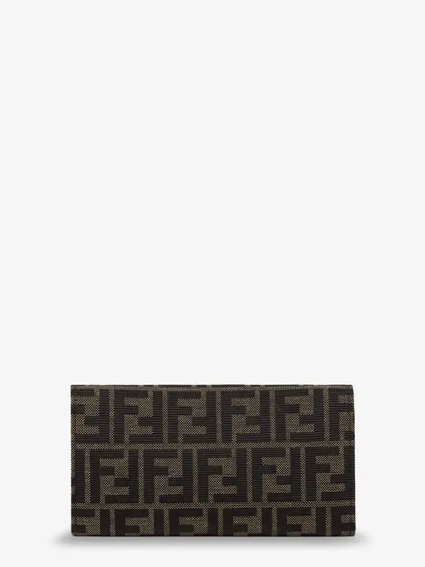 Fendi Ff Zucca Fabric Continental Wallet With Chain Tube