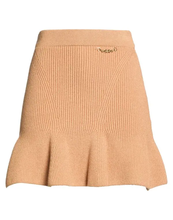 Elisabetta Franchi Mini Skirt Camel Size Viscose, Polyamide, Polyester