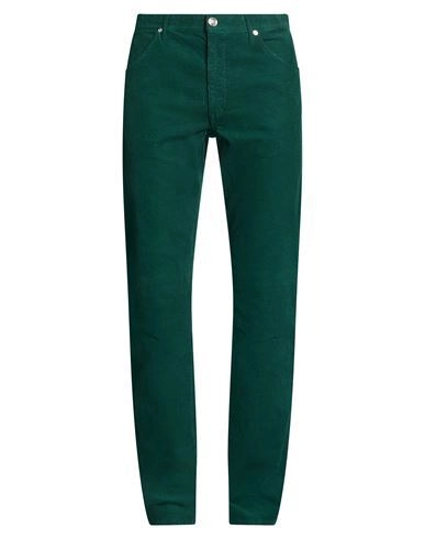 120% Lino Cotton Elastane Casual Pants - Green