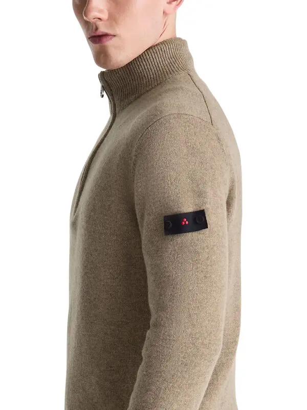 Peuterey Half-zip Sweater In Yak Wool