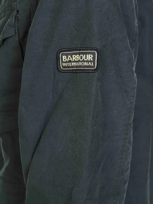 Barbour Winter Drifter Military Jacket In Washed Waxed Cotton