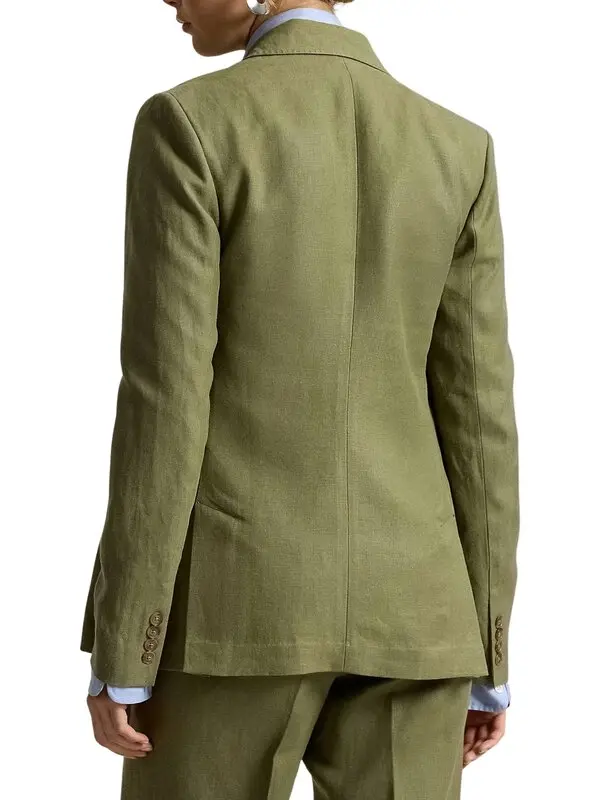 Polo Ralph Lauren Double-breasted Linen And Hemp Blazer