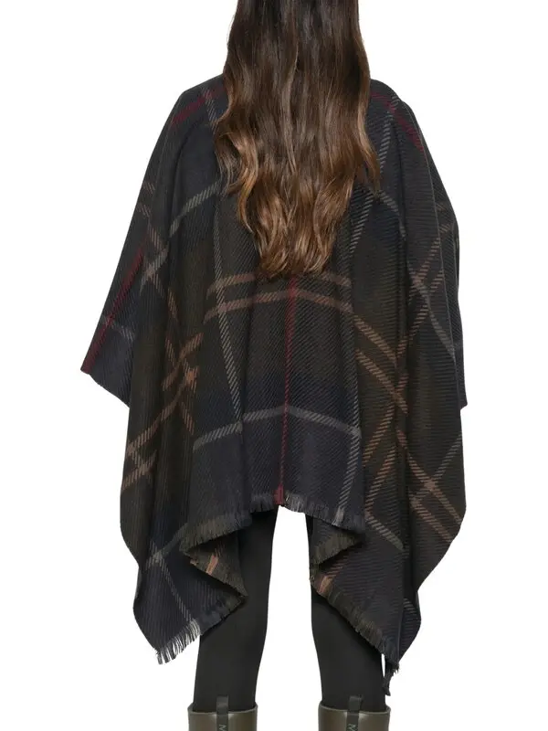 Barbour Check-pattern Fringed Cape