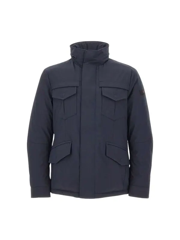 Peuterey Striped Field Jacket With Hood - Blue