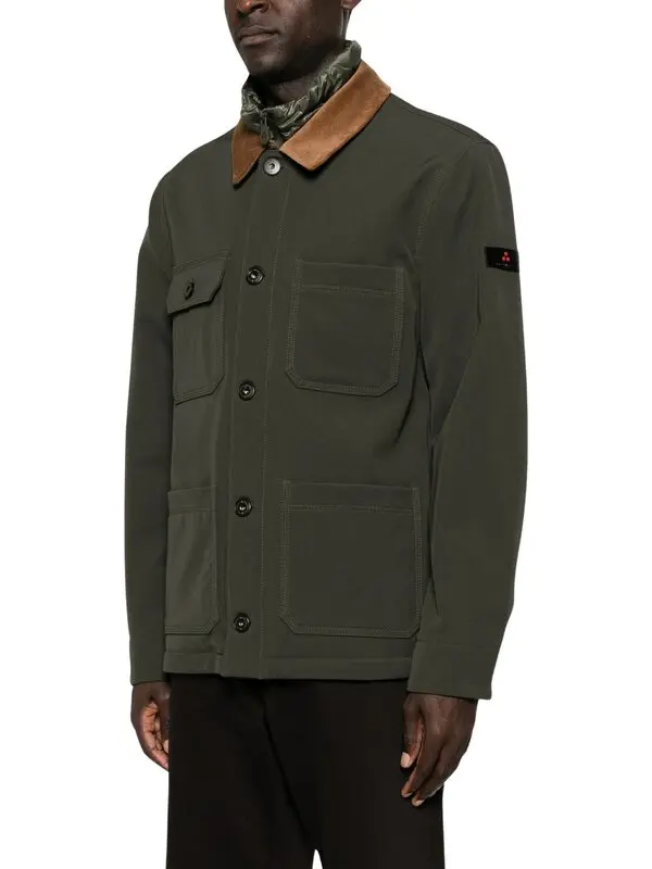 Peuterey Coat With Corduroy Collar And Patch Pockets