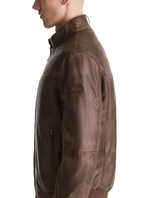 Peuterey Vintage-effect Leather Bomber Jacket