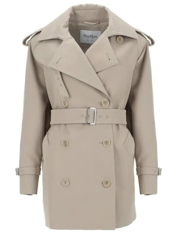 Max Mara Short Cotton Trench Coat - Cream