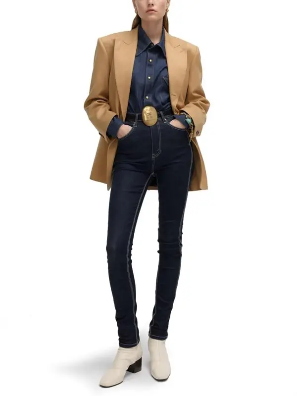 Celine Colonne" Wool Blazer - Brown