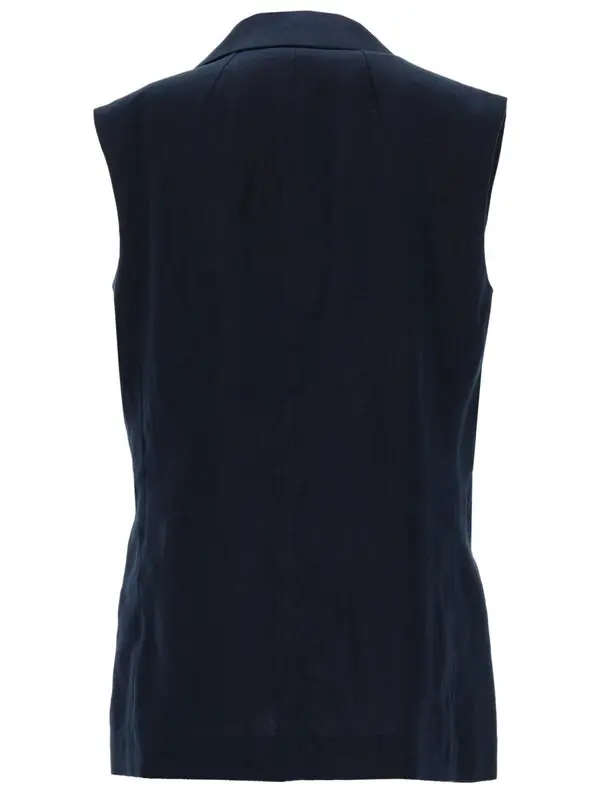 Max Mara Double-breasted Linen Mat Vest
