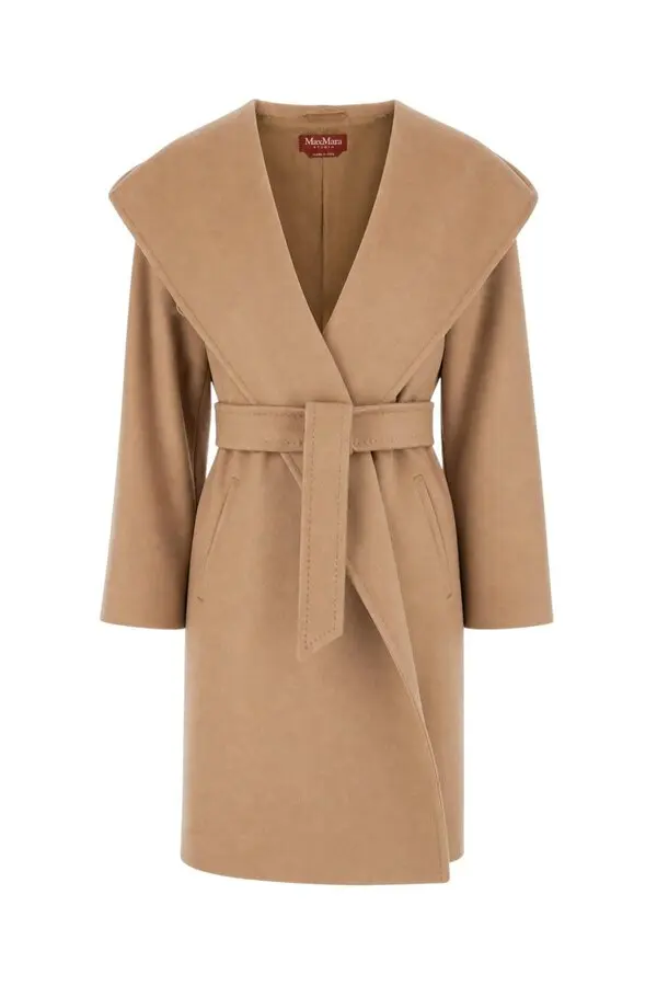 Max Mara Hooded Belted Coat - Multicolor
