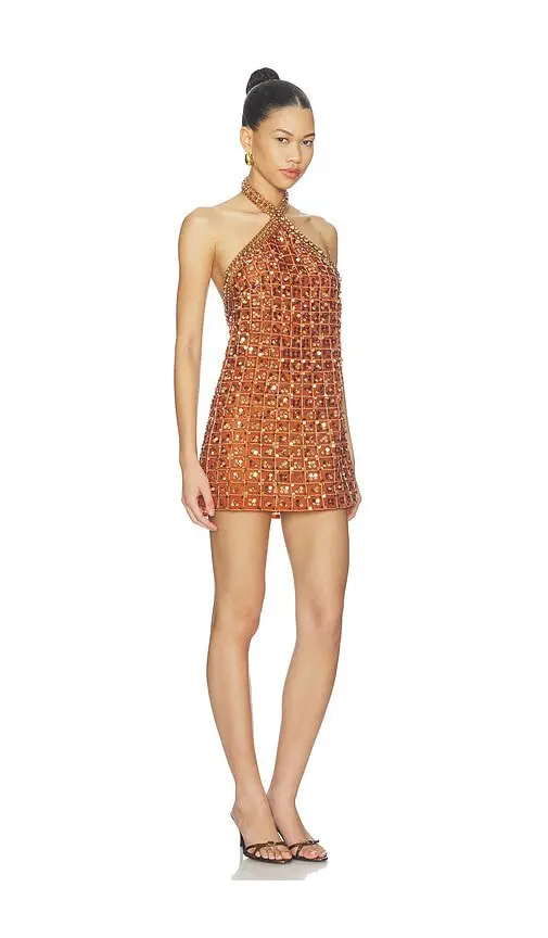 Retrofete Janneth Dress In Metallic Copper