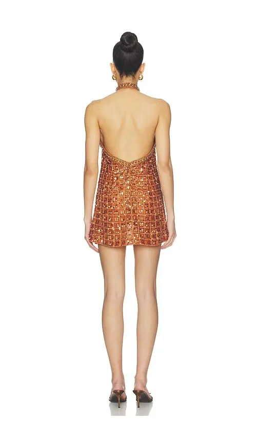Retrofete Janneth Dress In Metallic Copper