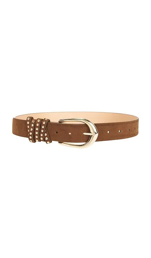 8 Other Reasons Suede Stud Detail Belt - Brown