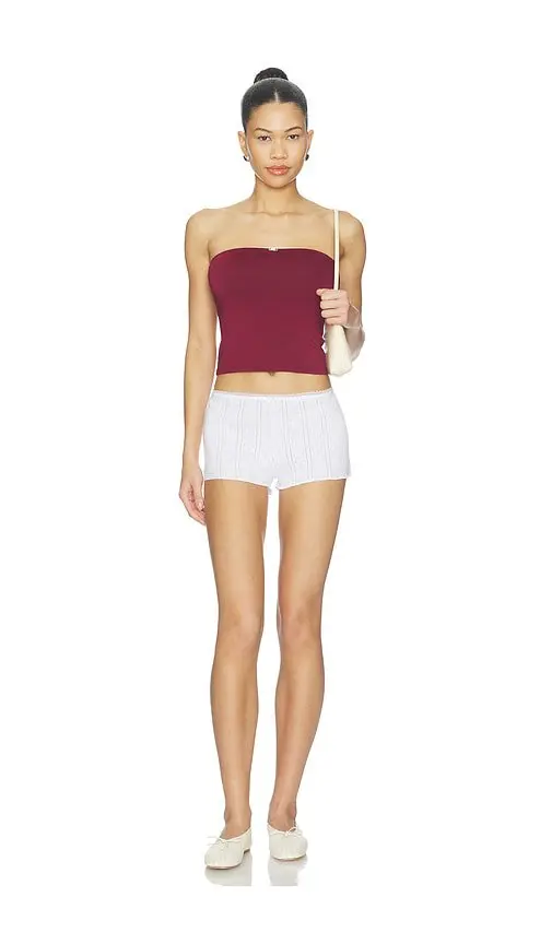 RAT BOI Contour Tube Top In Burgundy