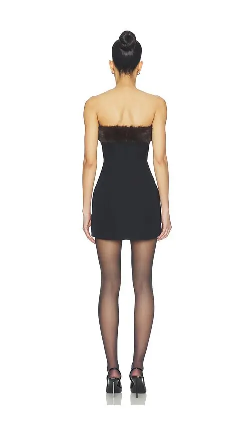 MIMCHIK Faux Fur Trimmed Gumdrop Dress