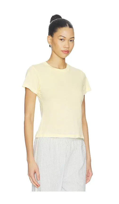 Daydreamer Solid Burnout Vintage Tee In Yellow