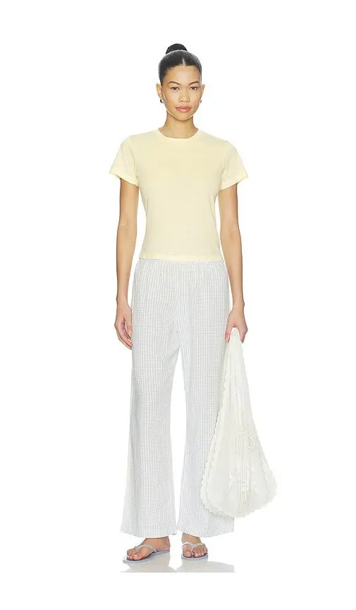 Daydreamer Solid Burnout Vintage Tee In Yellow