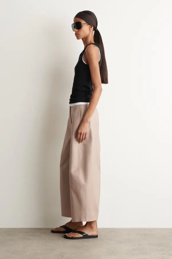 Cos Cropped Barrel-leg Cotton Pants