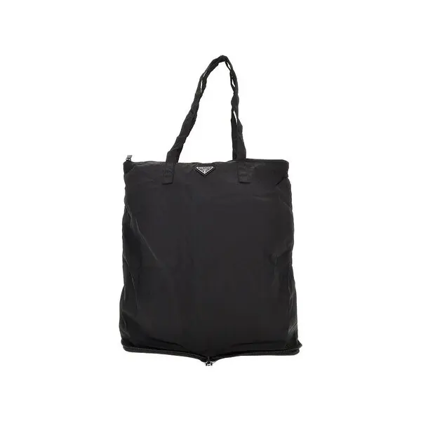 Prada Re-nylon And Leather Packable Tote Bag