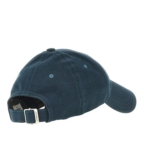 Saint Laurent Cotton Gabardine Y Patch Baseball Cap - Green