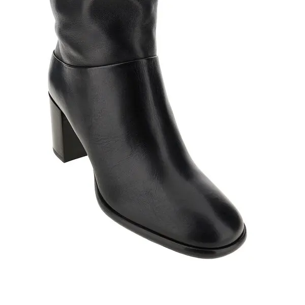 Prada Leather Boots With Triangle Logo