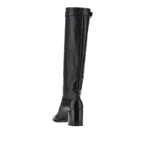 Prada Leather Boots With Triangle Logo