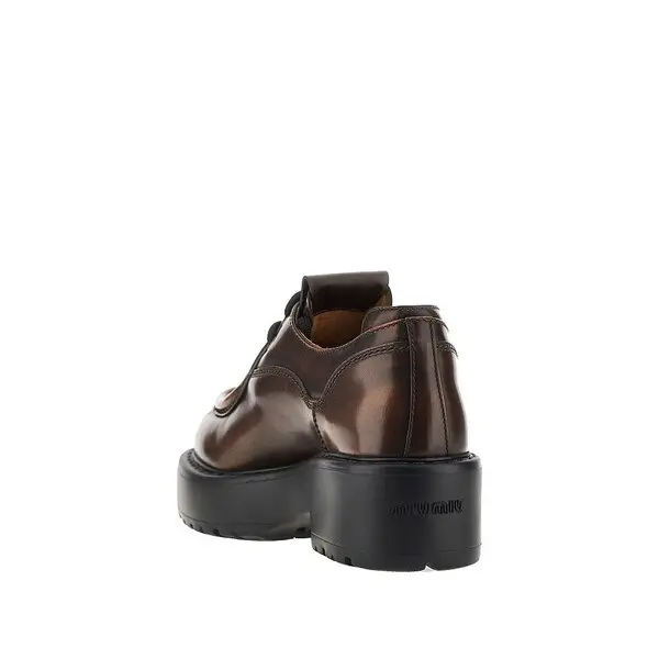 Miu Miu Fume Leather Lace Up Shoes