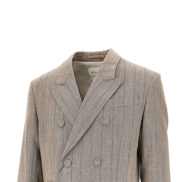 AMI Paris Double-breasted Wool Jacket With Martingale