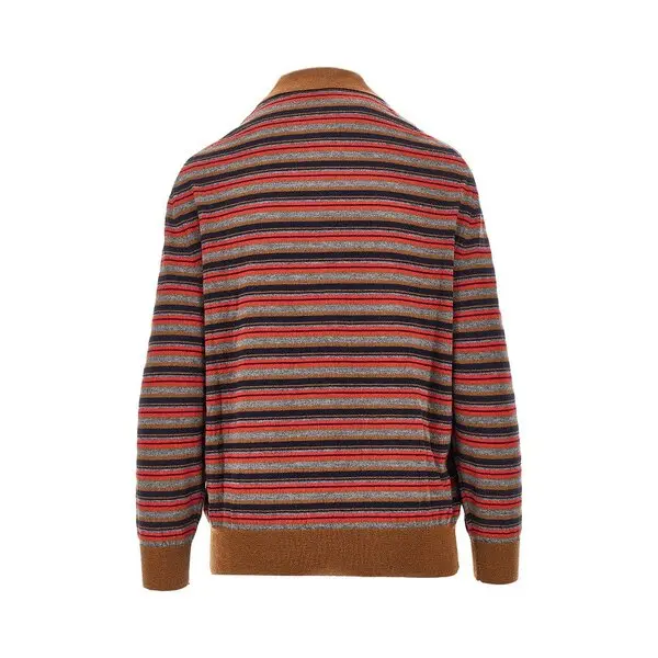 Prada Striped Cashmere Polo Shirt
