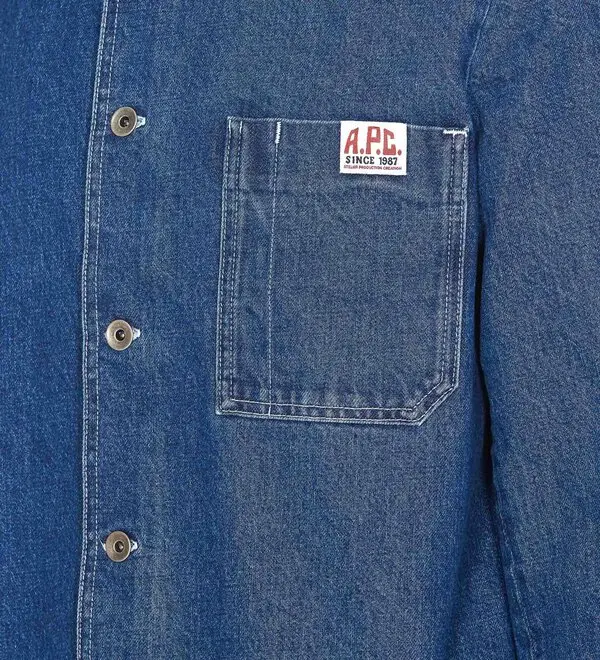 A.p.c. Logo Patch Denim Overshirt