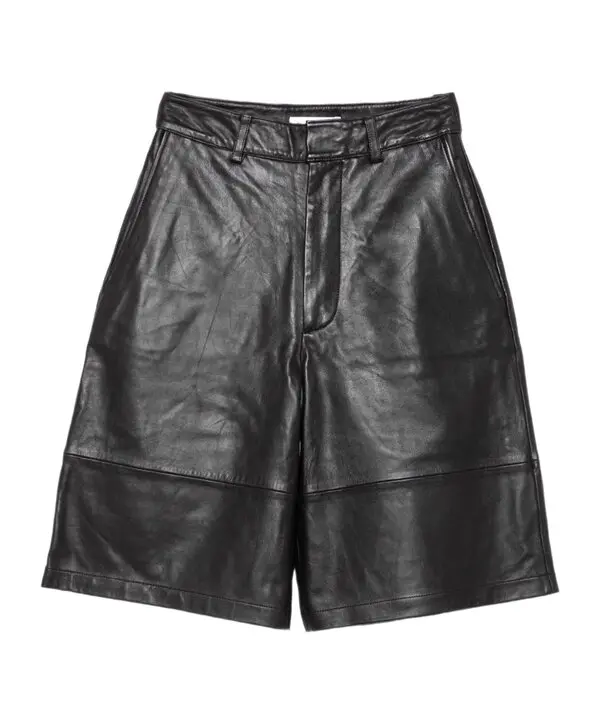 THE FRANKIE SHOP Leather Bermuda Shorts