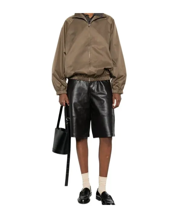THE FRANKIE SHOP Leather Bermuda Shorts