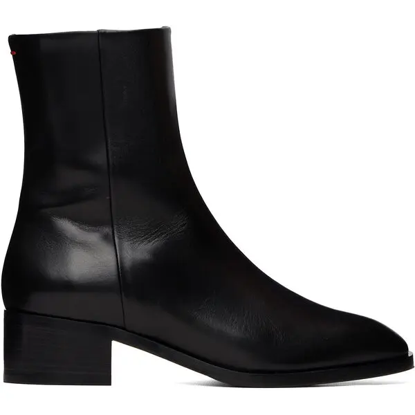 AeydĒ Solid Leather Ankle Boots