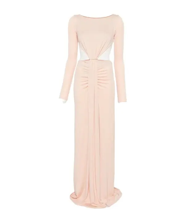 Elisabetta Franchi Cut-out Ruched Maxi Dress