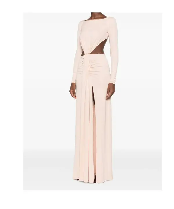 Elisabetta Franchi Cut-out Ruched Maxi Dress
