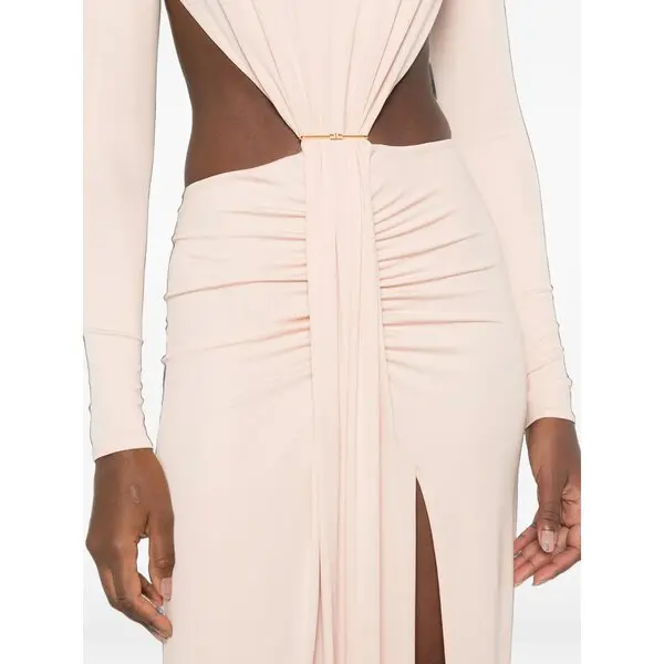Elisabetta Franchi Cut-out Ruched Maxi Dress