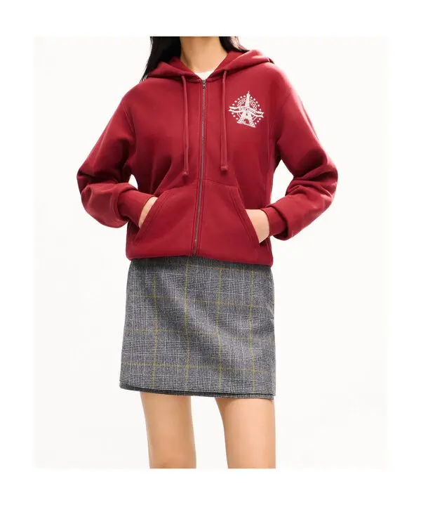 Kenzo Eiffel Tower Design' Zip-up Hoodie In Cotton
