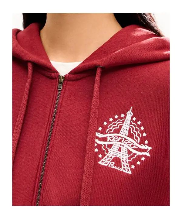 Kenzo Eiffel Tower Design' Zip-up Hoodie In Cotton