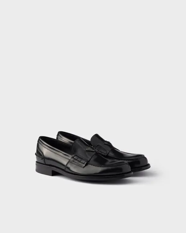 Prada Brushed Leather Loafers