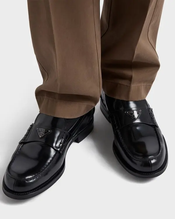Prada Brushed Leather Loafers
