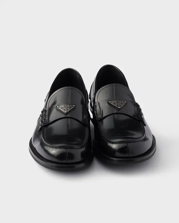 Prada Brushed Leather Loafers