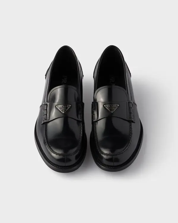 Prada Brushed Leather Loafers