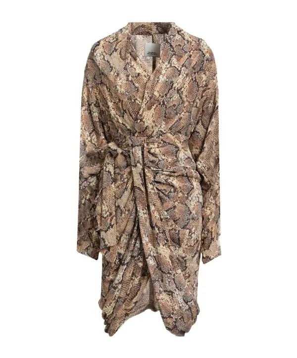 Isabel Marant Étoile Snake-print Velvet Midi Dress - Sand